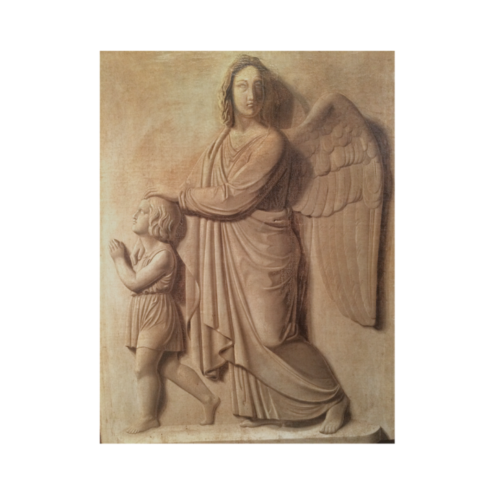 Northern European painting of Angels in a Sculpture circa 1850’s ...