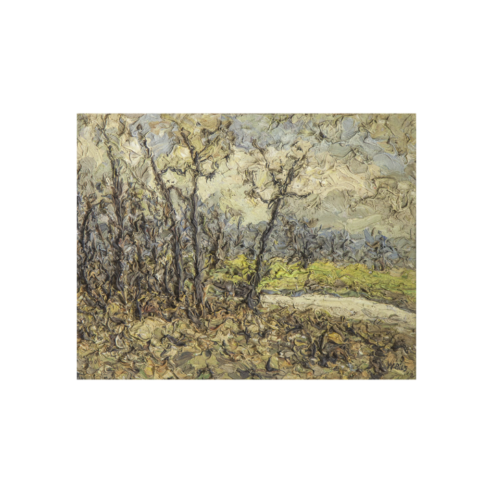 William Bils [1872-1944] New York impressionist : Landscape with stream ...