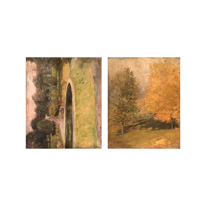 Frank Fowler [1852-1910] American impressionist painter double sided ...