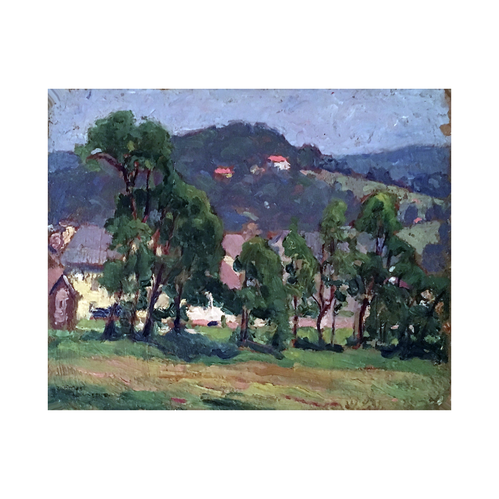 Ernest Nathaniel Townsend [1893-1945] landscape painting : The farm ...