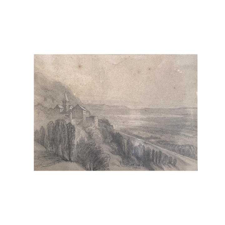 John Brett [1830-1902] : Hillside town (possibly Calstock, Cornwall ...