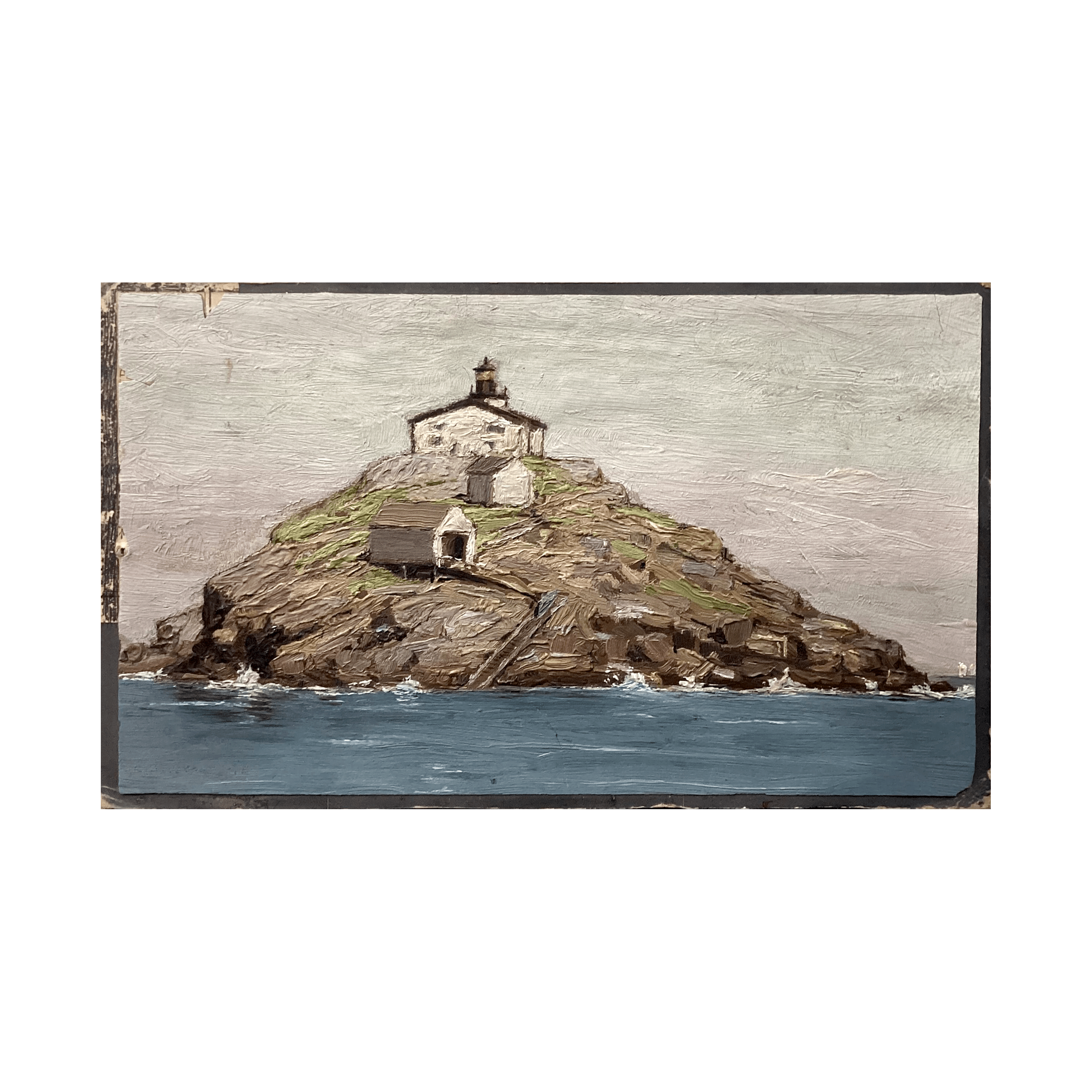 Charles Henry Turner [1848-1908] : Lighthouse on island / landscape, ca ...